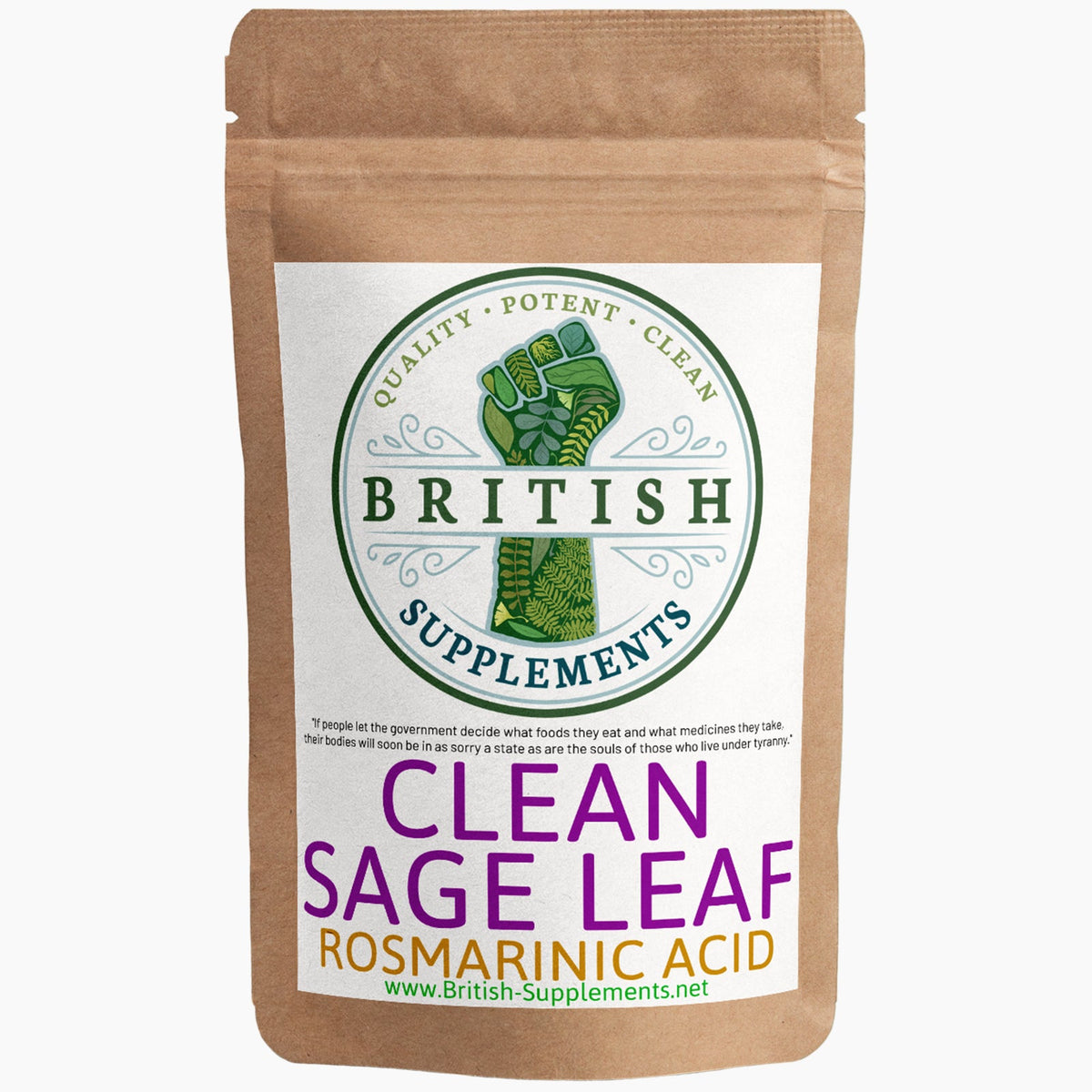 Clean Genuine Sage Leaf Supplement 2,940mg – British Supplements