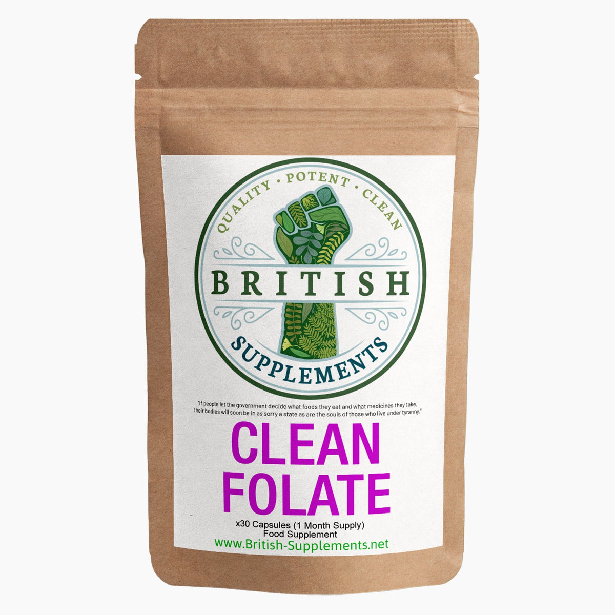 Clean Genuine folate Supplement – British Supplements
