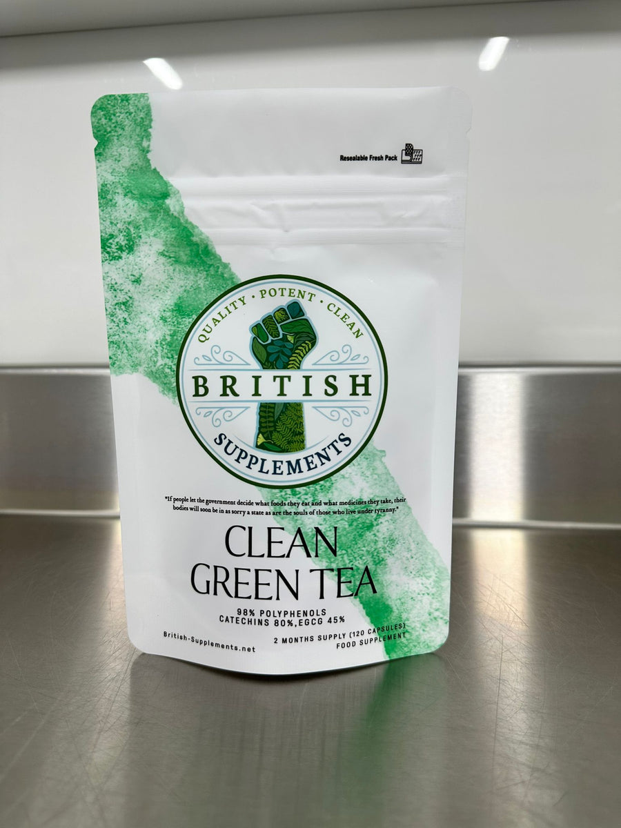 Clean Genuine Green Tea Supplement (Polyphenols 1,127mg....) – British ...