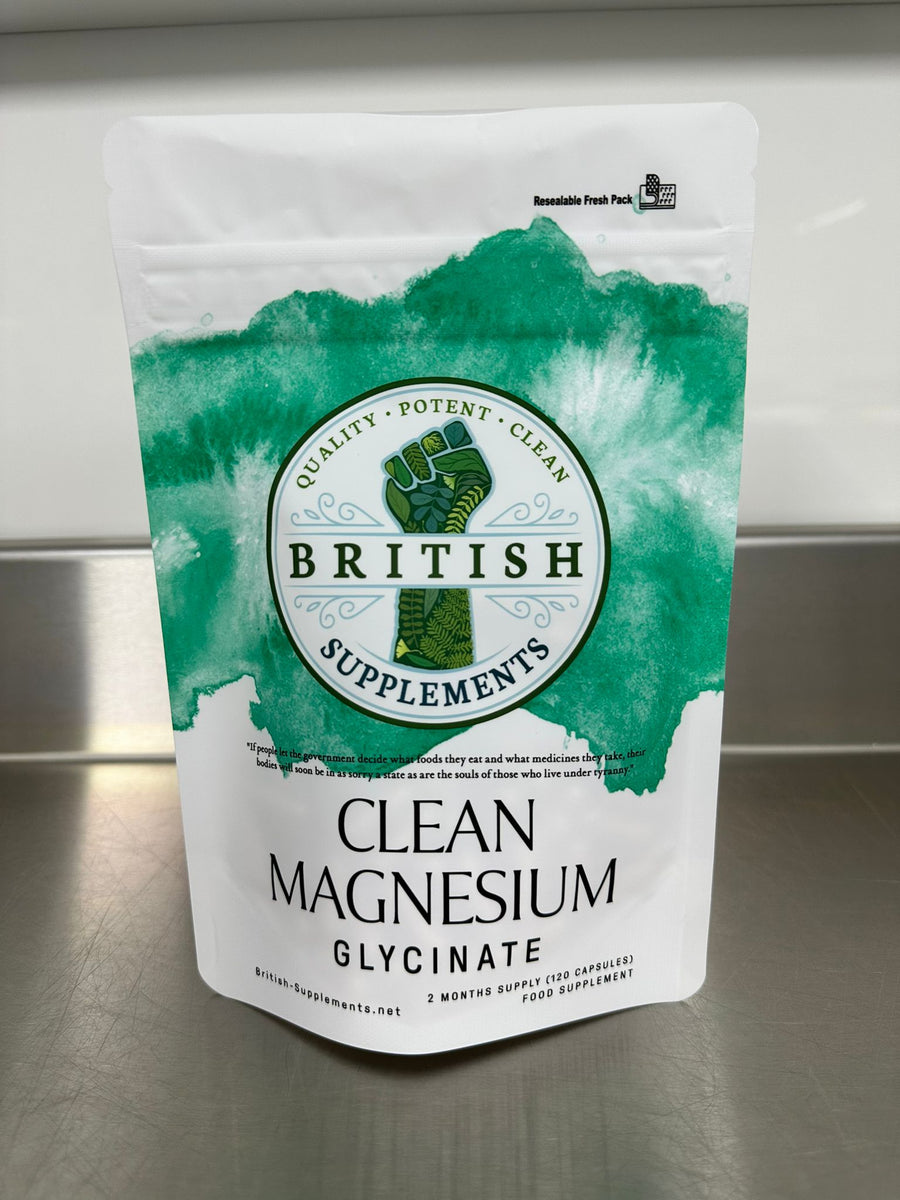 Clean Genuine Magnesium Glycinate Supplement – British Supplements