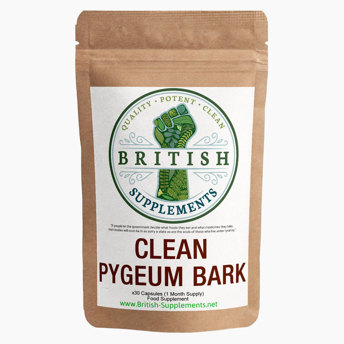 Clean Genuine Pygeum Bark Supplement – British Supplements
