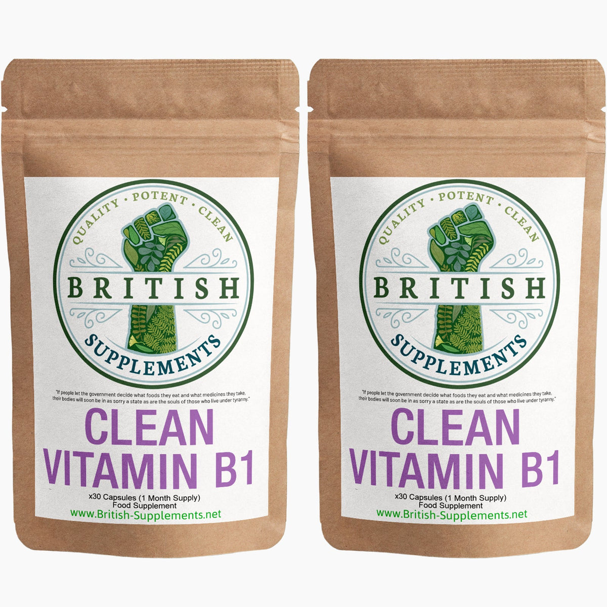 Clean Genuine Vitamin B1 Supplement – British Supplements