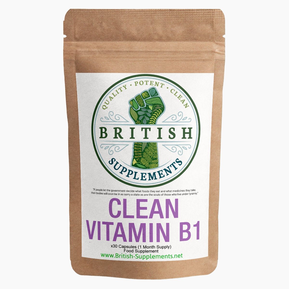 Clean Genuine Vitamin B1 Supplement – British Supplements