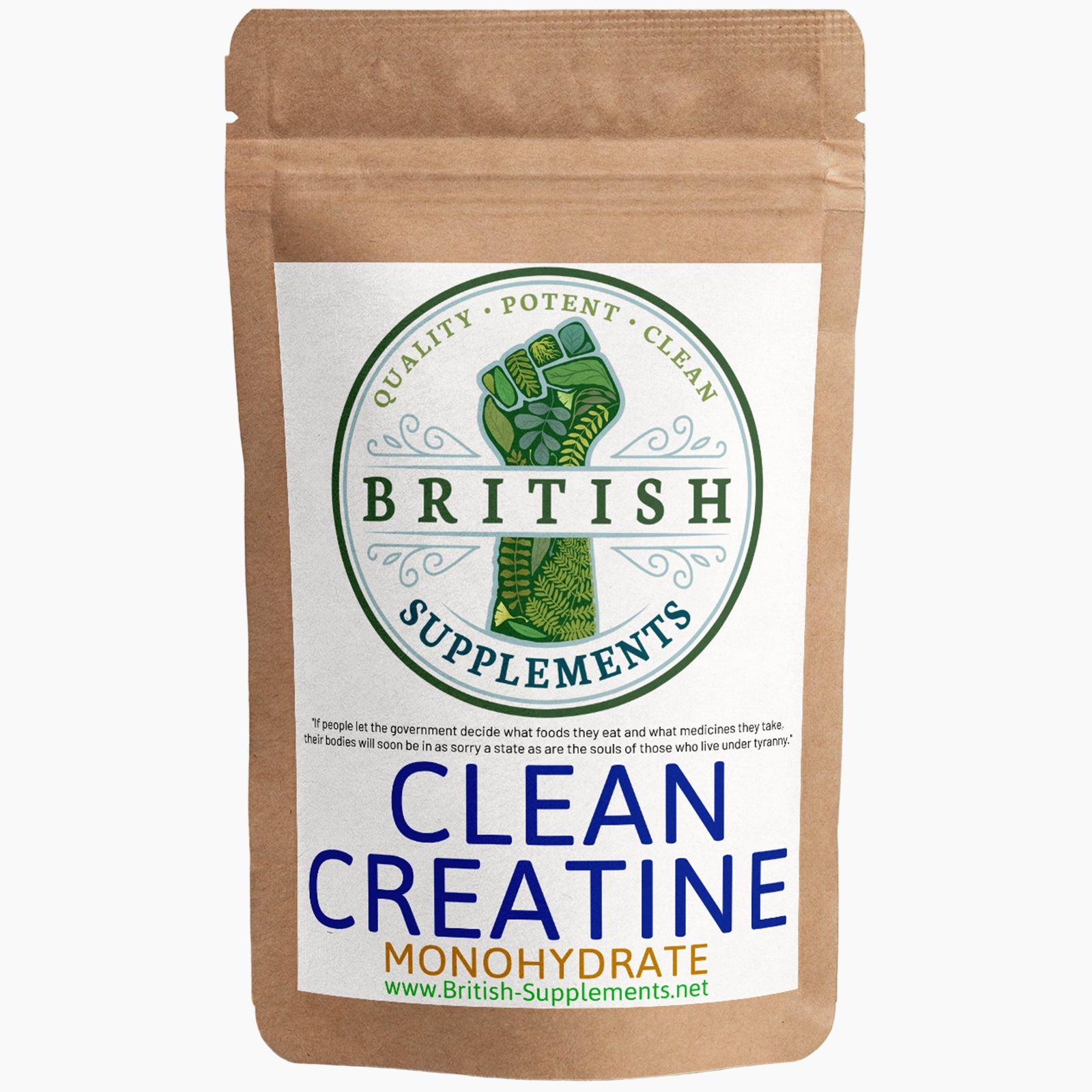 Clean Genuine Creatine Monohydrate supplement – British Supplements