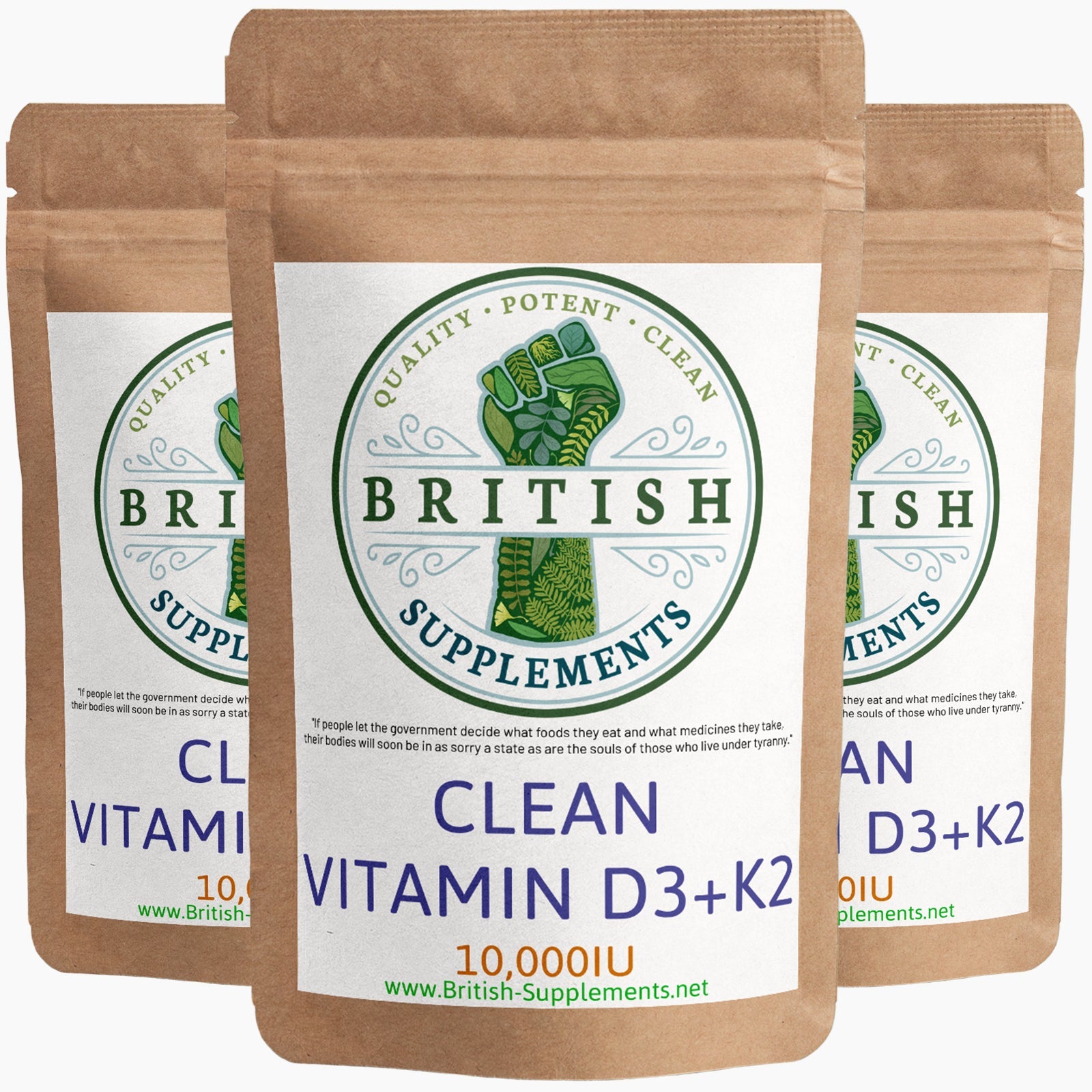 Clean Genuine Vitamin D3+K2 Supplement – British Supplements
